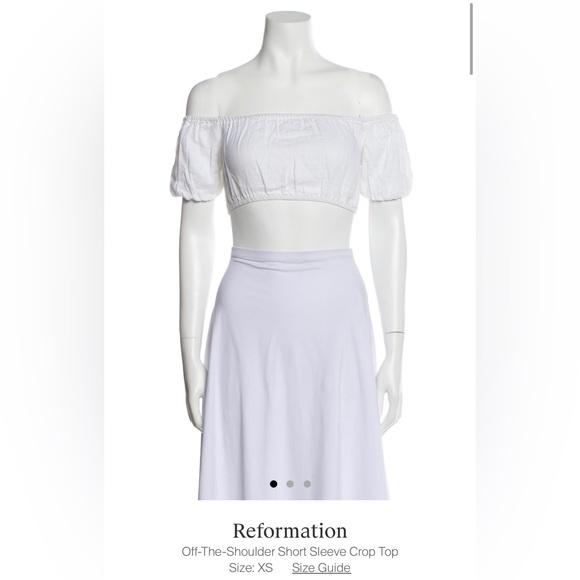 Reformation | Tops | Reformation Cropped White Off Shoulder Puff Sleeve ...